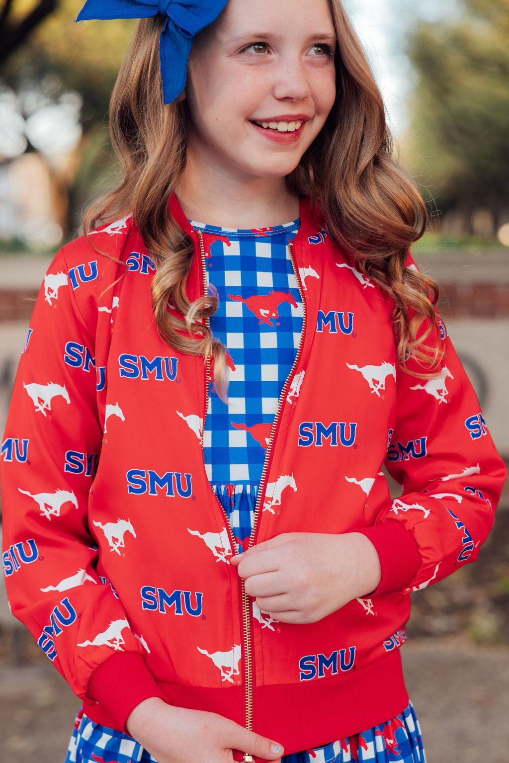 SMU Red Mustang Satin Jacket – August + Willow