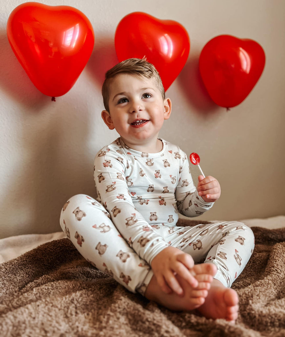 Teddy-Gram 2pc Bamboo Pajama Set – August + Willow