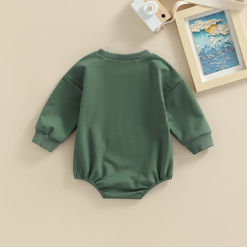 Adorable Baby Boy Girl Long Sleeve BABE Bubble Romper – August + Willow